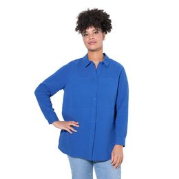 MIAMODA Bluse in dunkles himmelblau | Gr.: 46