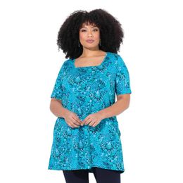 Ulla Popken Longshirt in tiefes aqua | Gr.: 50-52
