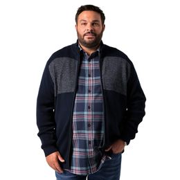 Men Plus Strickjacke in navy blau | Gr.: 3XL
