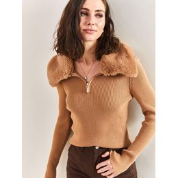 Bianco Lucci Pullover Damen Gr&ouml;&szlig;e XS/XL camel
