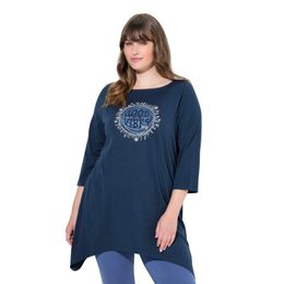 Ulla Popken Longshirt in navy blau | Gr.: 42-44