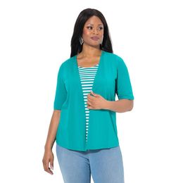 Ulla Popken Shirt in gr&uuml;nblau | Gr.: 62/64