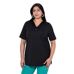 Ulla Popken Shirt in schwarz | Gr.: 54-56