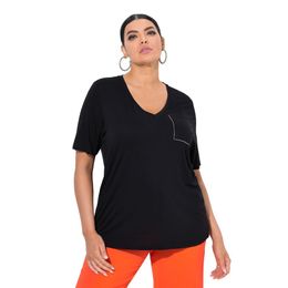 Ulla Popken Shirt in schwarz | Gr.: 42-44