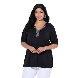 Ulla Popken Shirt in schwarz | Gr.: 46-48