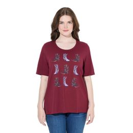 Ulla Popken Shirt in dunkel kirschrot | Gr.: 54-56