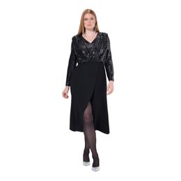Ulla Popken Midikleid in schwarz | Gr.: 50 - Normalgr&ouml;&szlig;e