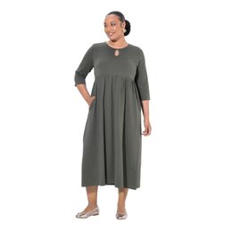 Ulla Popken Kleid in olivgrau | Gr.: 62/64