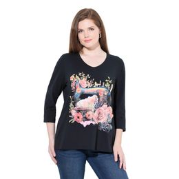 Ulla Popken Shirt in schwarz | Gr.: 42-44