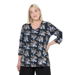 Ulla Popken Longshirt in schwarz | Gr.: 50-52