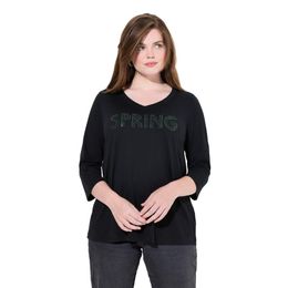 Ulla Popken Shirt in schwarz | Gr.: 54-56