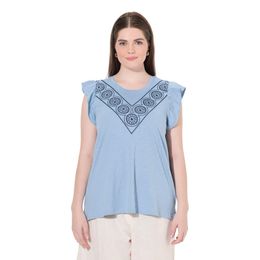 Ulla Popken Shirt in taubenblau | Gr.: 46-48