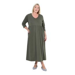 Ulla Popken Kleid in olivgrau | Gr.: 62/64