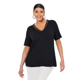 Ulla Popken Shirt in schwarz | Gr.: 50-52