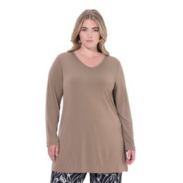 Ulla Popken Longshirt in taupe | Gr.: 66-68