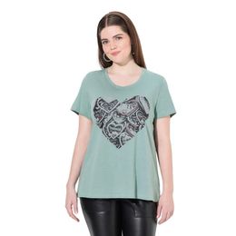 Ulla Popken Shirt in dunkles salbei | Gr.: 50-52