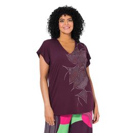 Ulla Popken Shirt in dunkle pflaume | Gr.: 58-60