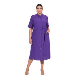 Ulla Popken Hemdblusenkleid in amethyst | Gr.: 50-52
