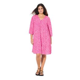 Ulla Popken Midikleid in kr&auml;ftiges pink | Gr.: 46-48