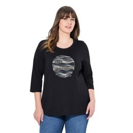 Ulla Popken Shirt in schwarz | Gr.: 50-52