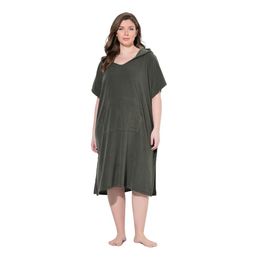 Ulla Popken Homewear-Poncho in olivgrau | Gr.: onesize