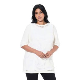 Ulla Popken Pullover in schneeweiß | Gr.: 50-52