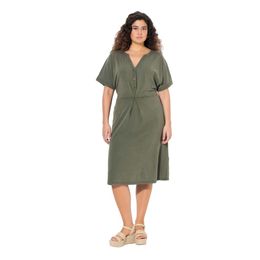 Ulla Popken Jerseykleid in olivgrau | Gr.: 62/64
