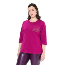 Ulla Popken Shirt in beere | Gr.: 62/64
