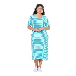 Ulla Popken Jerseykleid in tiefes aqua | Gr.: 50-52
