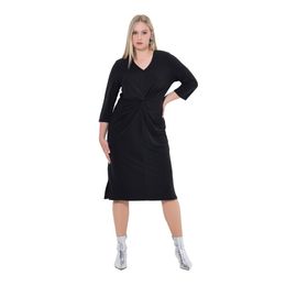 Ulla Popken Jerseykleid in schwarz | Gr.: 54-56