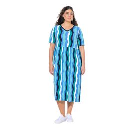 Ulla Popken Jerseykleid in tiefes aqua | Gr.: 54-56