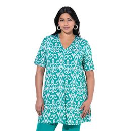 Ulla Popken Shirt in gr&uuml;nblau | Gr.: 50-52