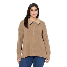 Ulla Popken Pullover in karamell | Gr.: 58-60