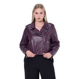 Ulla Popken Kunstlederjacke in dunkle pflaume | Gr.: 42-44
