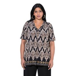 Ulla Popken Shirt in schwarz | Gr.: 58-60