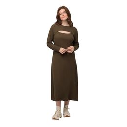 Ulla Popken Jerseykleid in moosgr&uuml;n | Gr.: 46-48