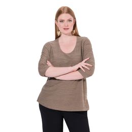 Ulla Popken Shirt in blassbraun | Gr.: 46-48
