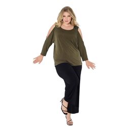 Ulla Popken Shirt in olivgrau | Gr.: 50-52