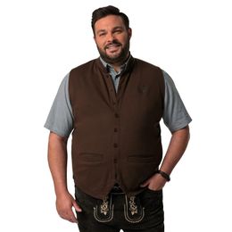 Men Plus Steppweste in schwarzbraun | Gr.: 6XL