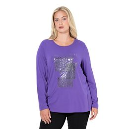 Ulla Popken Longsleeve in lila | Gr.: 54-56