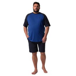 Men Plus Langer Schlafanzug in navy blau | Gr.: XXL
