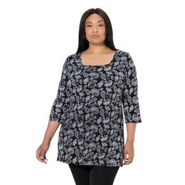 Ulla Popken Longshirt in schwarz | Gr.: 46-48