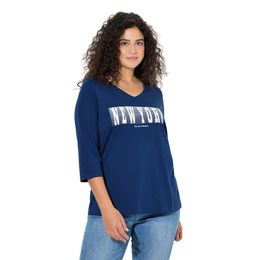 Ulla Popken Shirt in dunkelblau | Gr.: 62/64