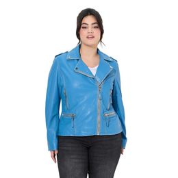 Angel of Style Lederjacke in polarlichtblau | Gr.: 50