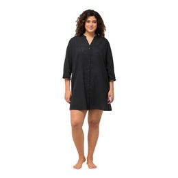Ulla Popken Hemdblusenkleid in schwarz | Gr.: 42-44