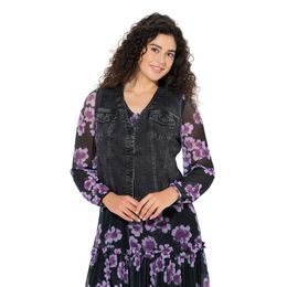 Ulla Popken Jeansweste in black | Gr.: 62/64