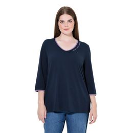 Ulla Popken Shirt in marine | Gr.: 46-48