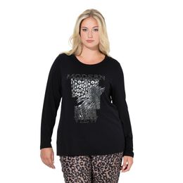 Ulla Popken Longsleeve in schwarz | Gr.: 54-56