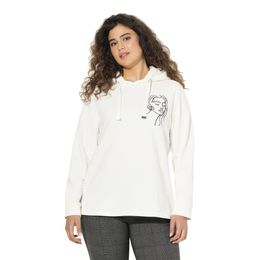 Ulla Popken Hoodie in offwhite | Gr.: 50-52