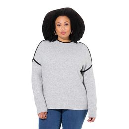 Ulla Popken Pullover in hellgrau m&eacute;lange | Gr.: 58-60